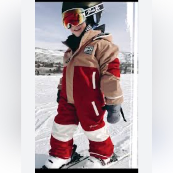 Binky Bro | Jackets & Coats | Binky Bro Toddler Red And Tan Snow Suit ...